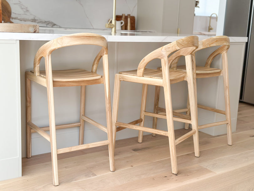 The Roxanne Counter Stool - teak wood - Pre order arriving late Octobe – P&R Styling