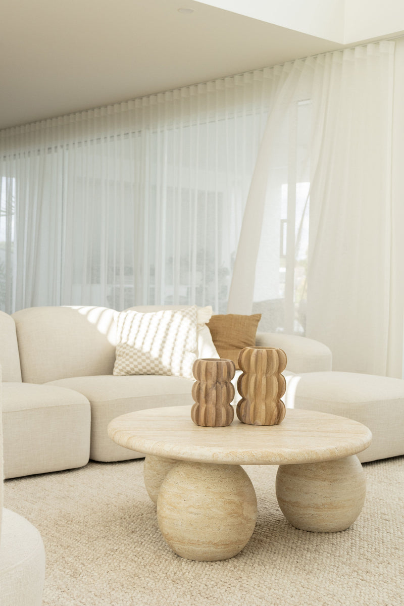 The Priscilla curve coffee table - travertine - pre order arriving Jan ...