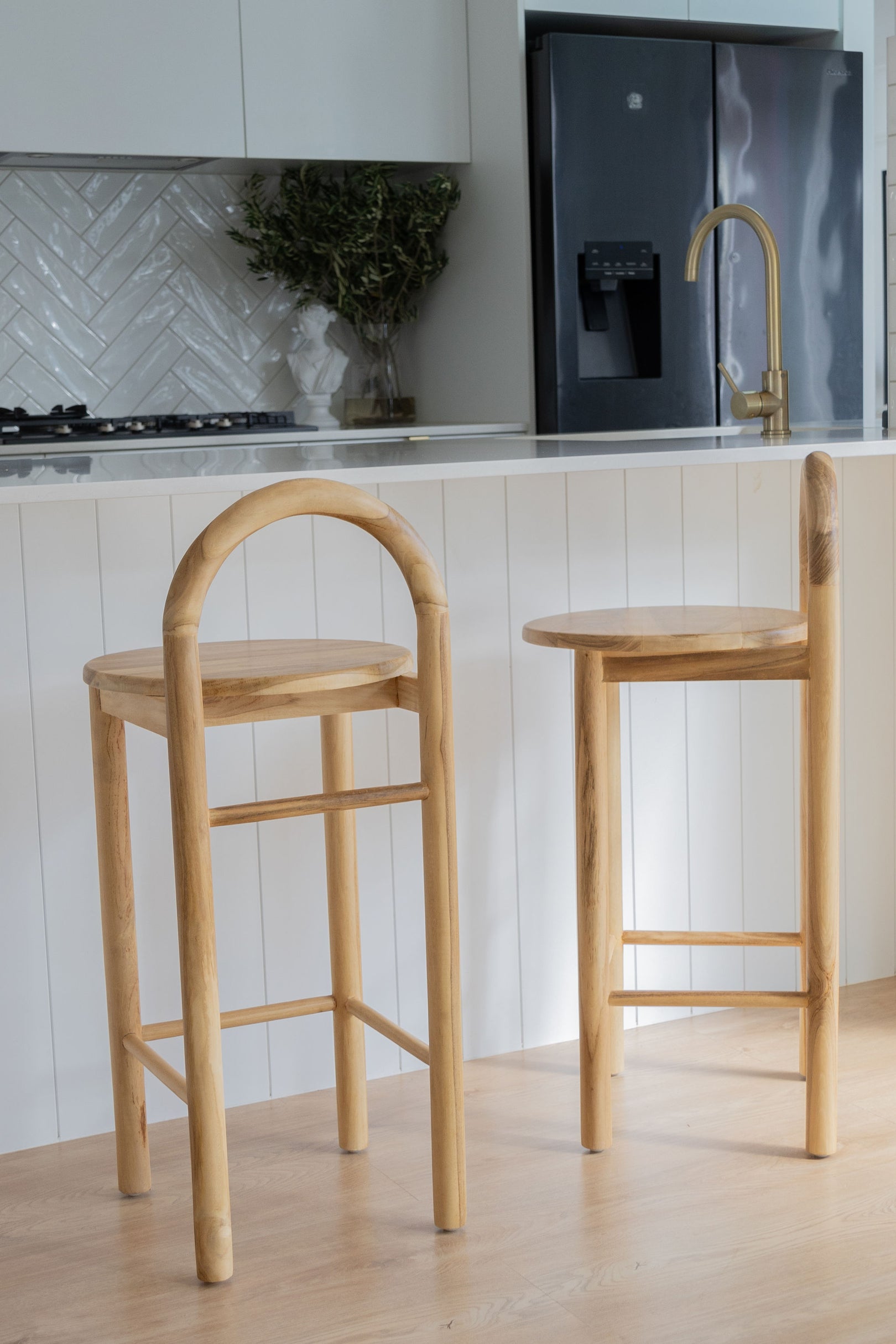 The Archie Counter Stool - Teak Wood – P&R Styling