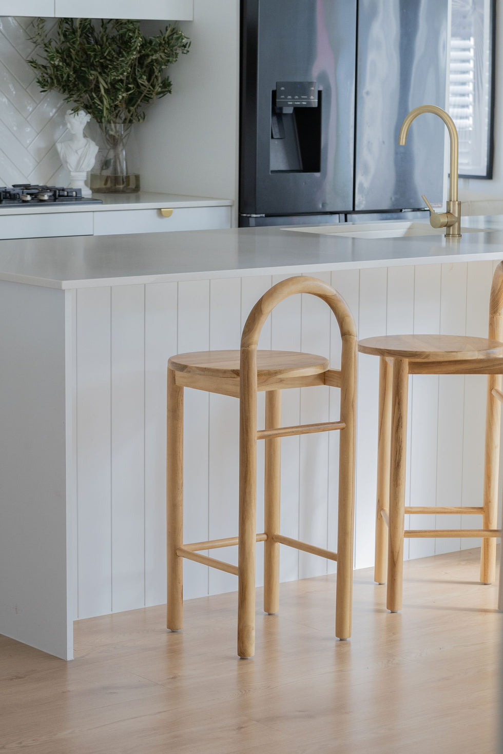 The Archie Counter Stool - Teak Wood – P&R Styling