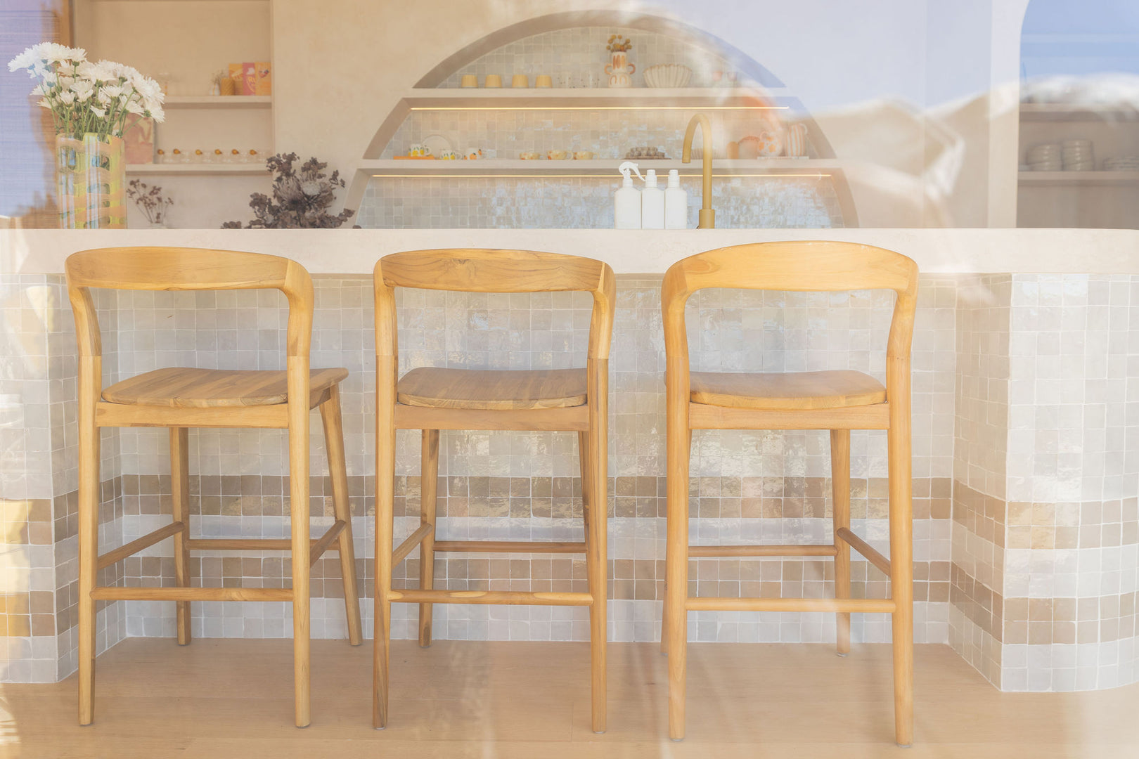 Bekka Counter Stool - Teak Wood - Pre order arriving March – P&R Styling