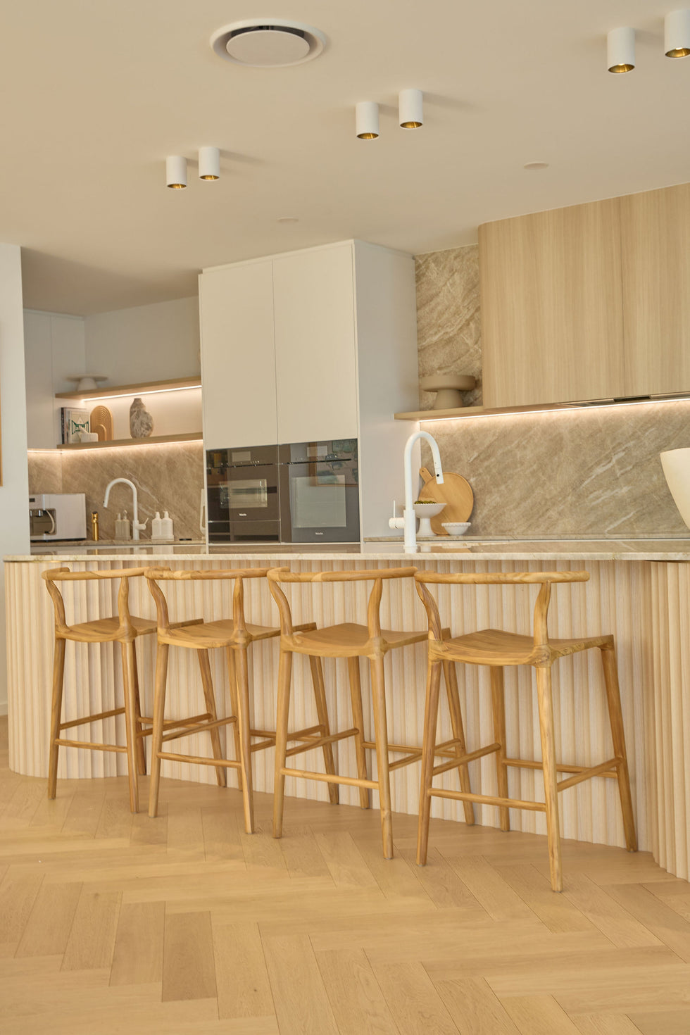 Oasis Counter Stool - Teak Wood – P&R Styling