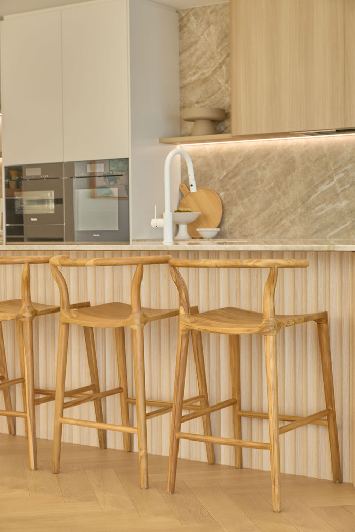 Oasis Counter Stool - Teak Wood – P&R Styling