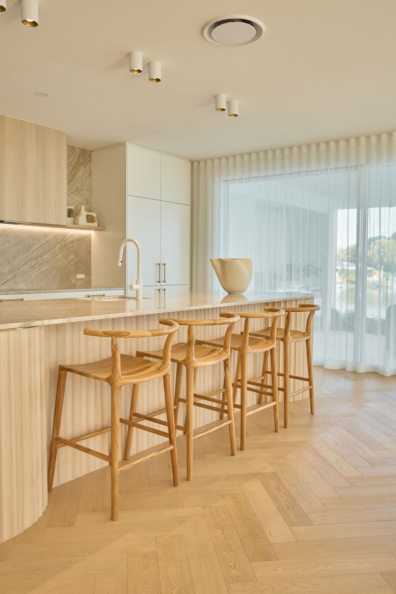 The “Oasis” Counter Stool - Teak Wood – P&R Styling