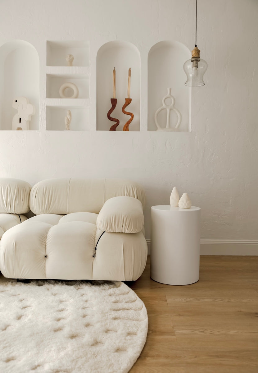 The log side table - pure white concrete – P&R Styling