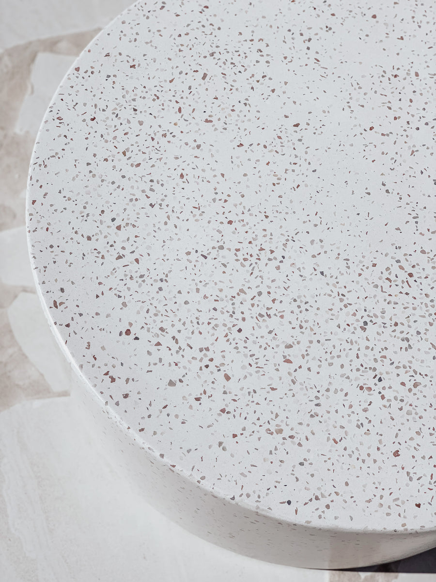 The Curve Coffee Table - mauve speckle terrazzo – P&R Styling
